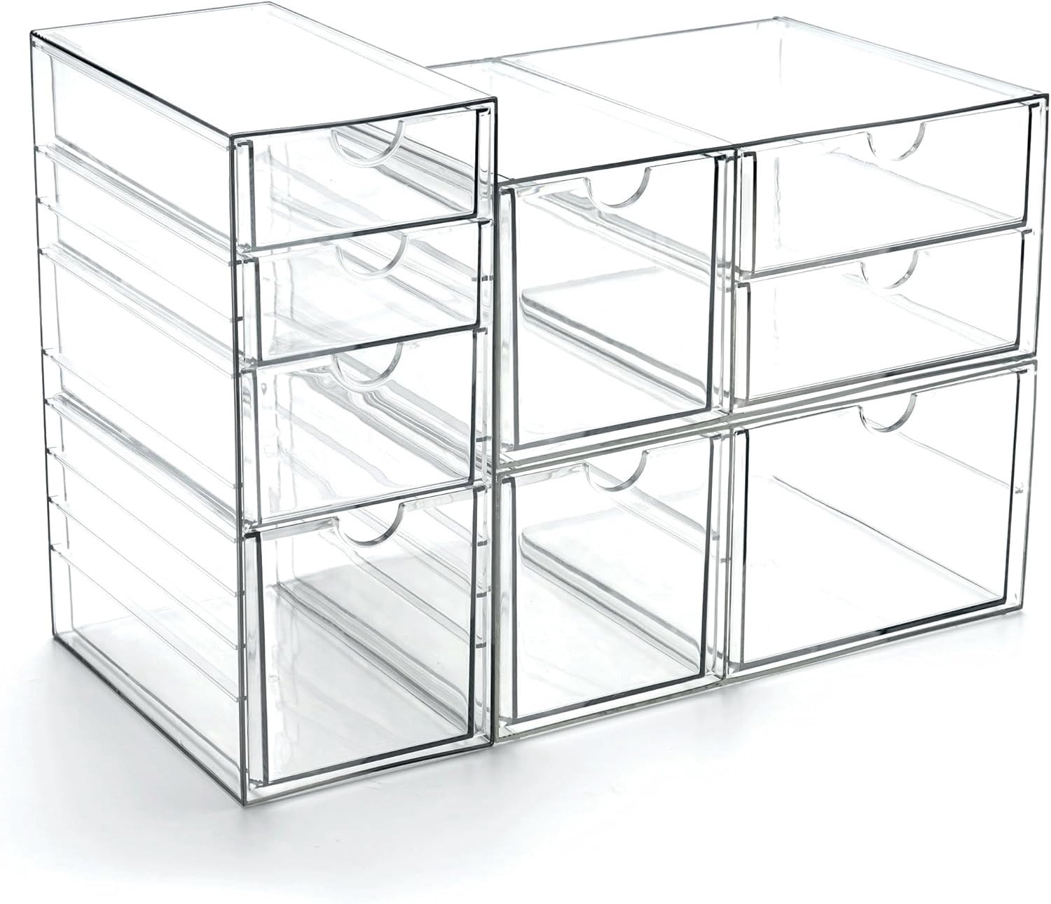 Drawer Organizer with 9 Drawers, Set of 3 Office Desk Organizers ...