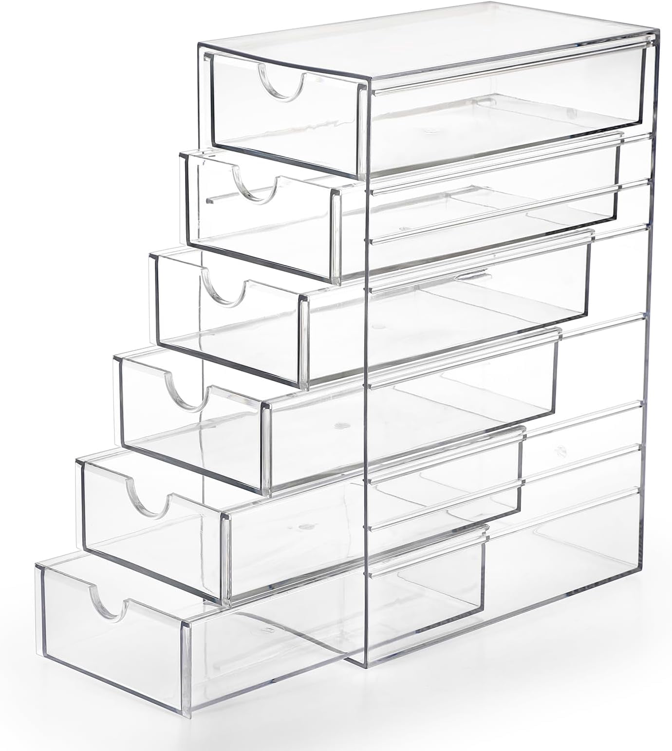Drawer Organizer Clear Desktop Drawers Box with 6 Drawer Compact ...