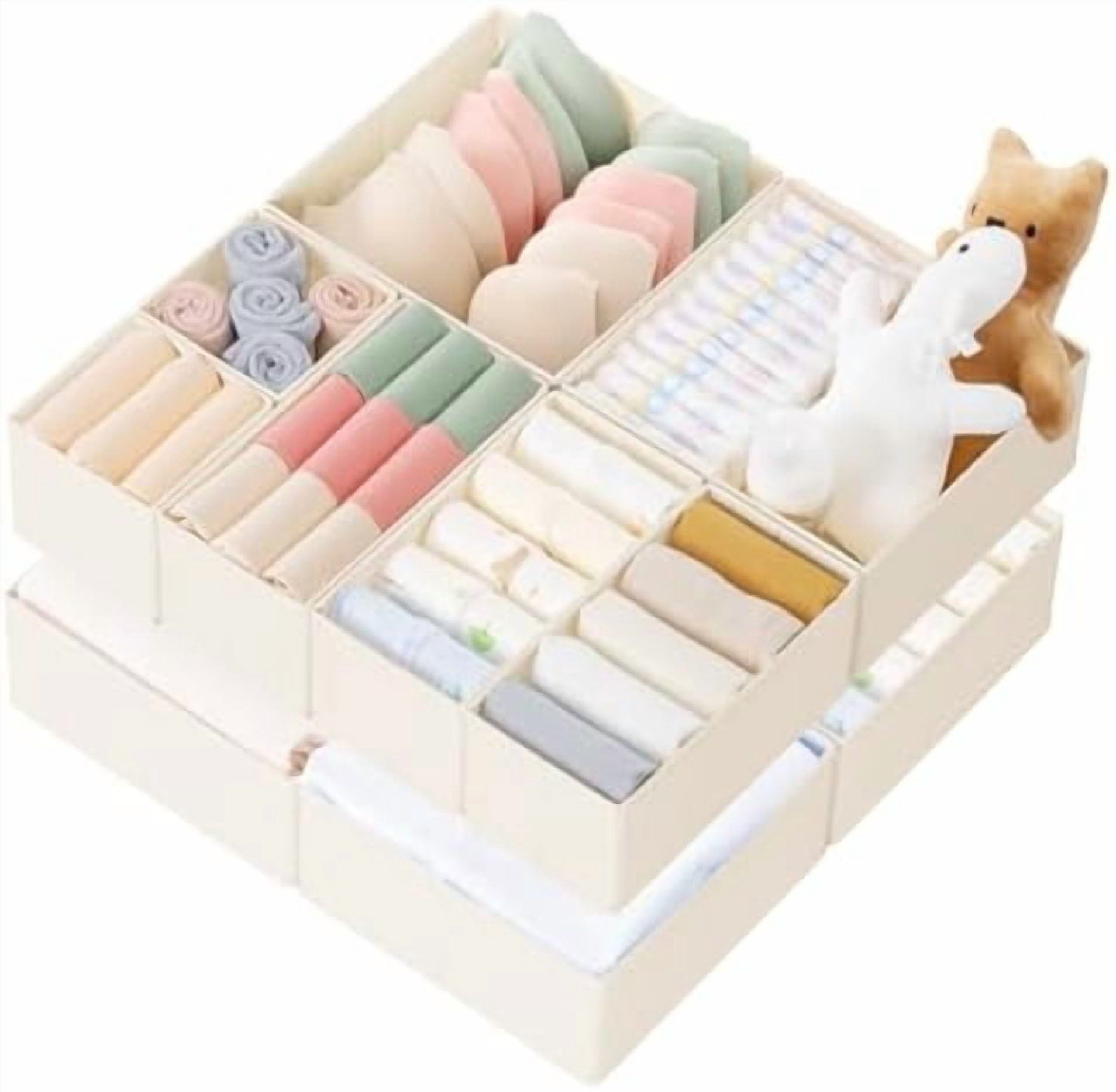 Drawer Organizer Clothes, 10 Pack Dresser Organizer for Baby Clothes ...