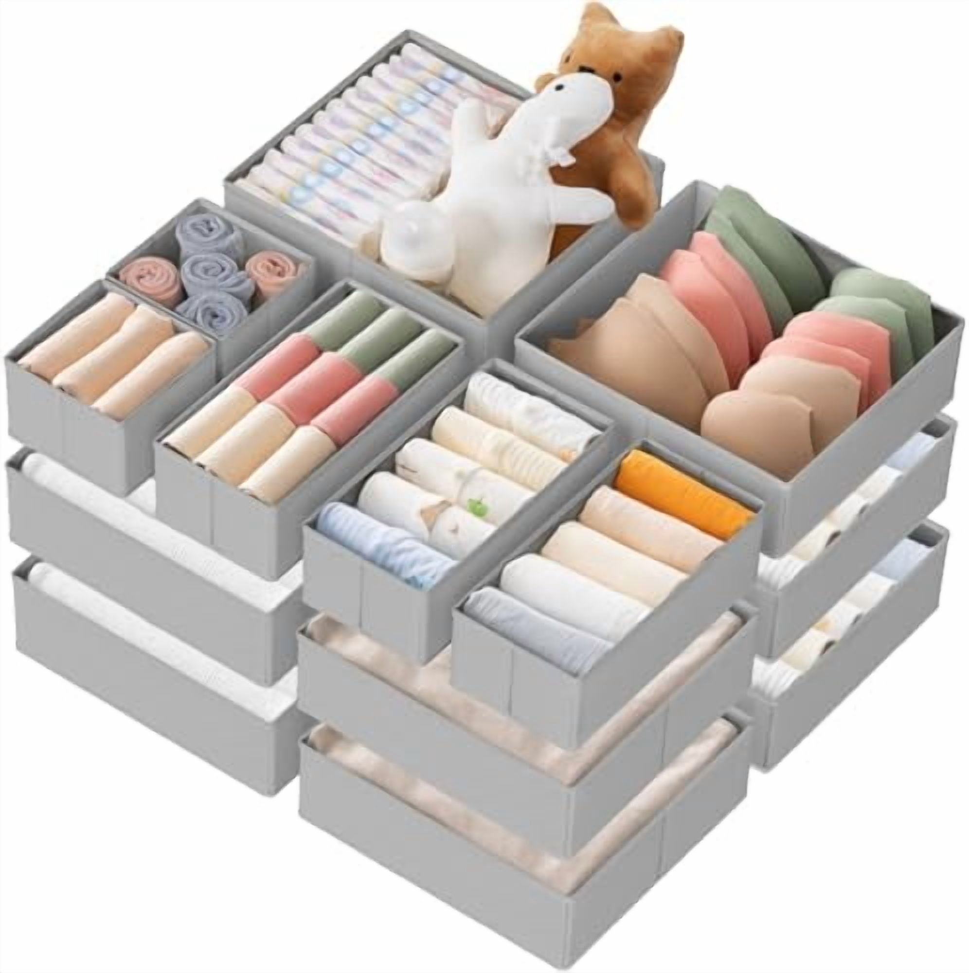 Drawer Organizer Clothes, 10 Pack Dresser Organizer for Baby Clothes ...