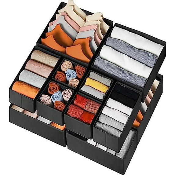 Drawer Organizer Clothes 12 Pack - Odorless Closet Organizers and ...