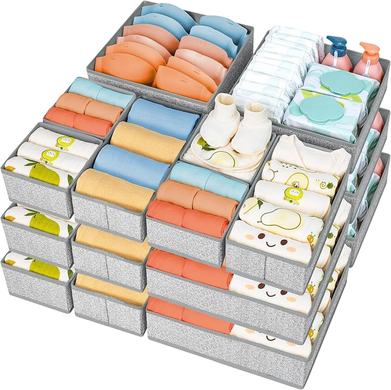 Drawer Organizer Clothes 15 Pack - Foldable Baby Organizers and Storage ...