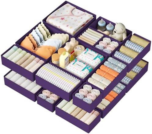 Drawer Organizer Clothes 15 Pack - Foldable Baby Organizers and Storage ...