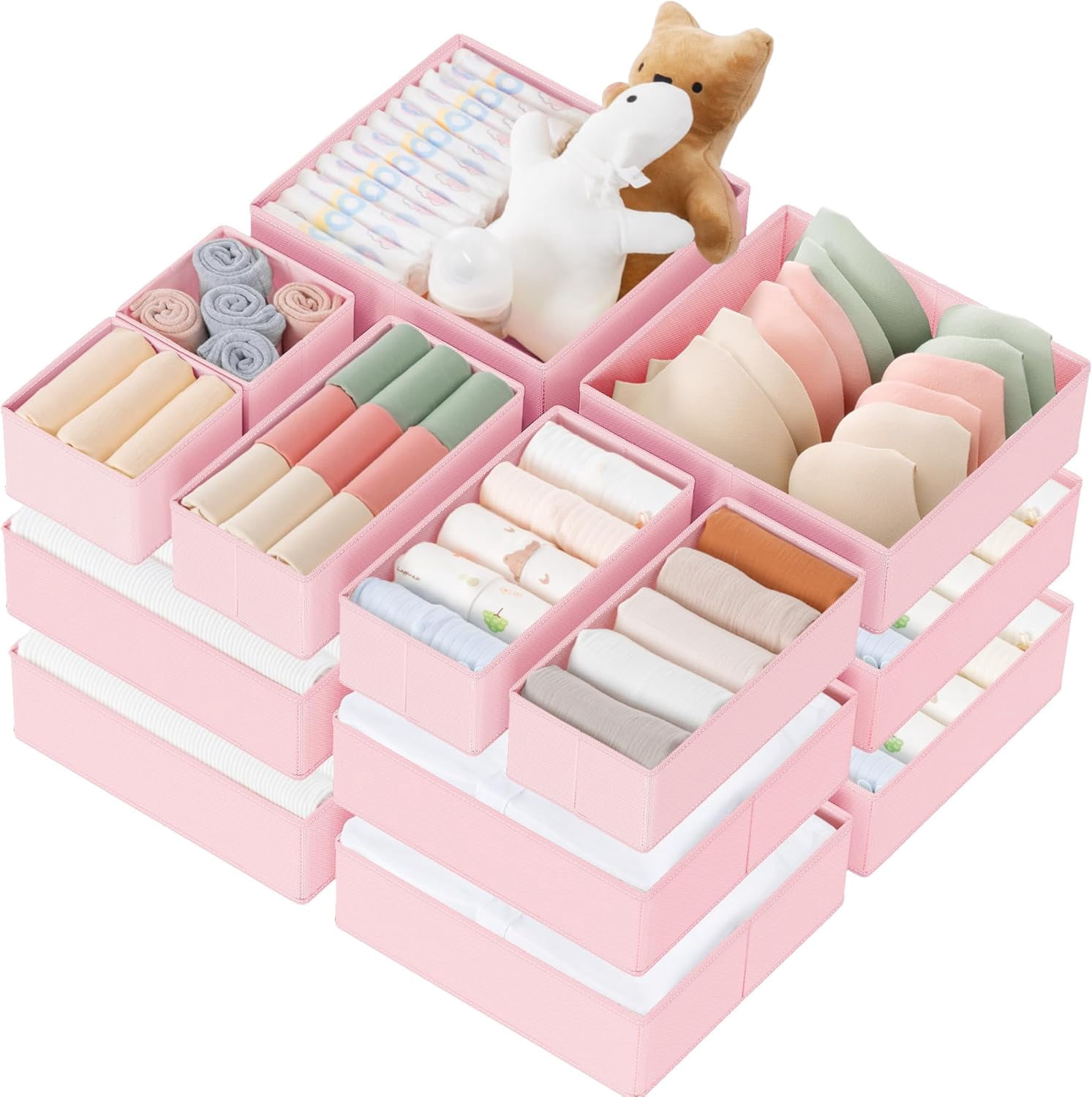 Drawer Organizer Clothes, 21 Pack Dresser Organizer for Baby Clothes ...