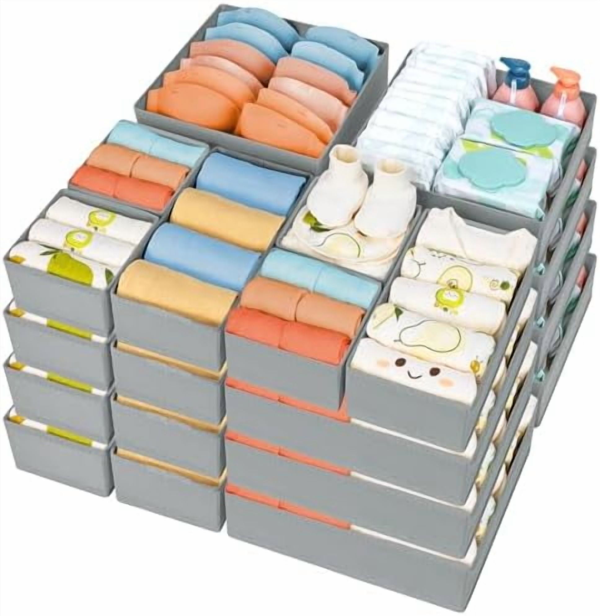 Drawer Organizer Clothes, 24 Pack Dresser Organizer, Foldable Closet ...
