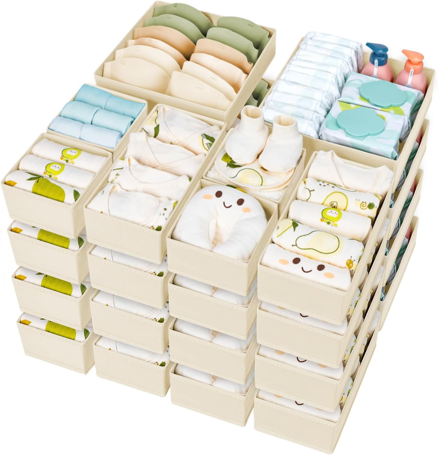 Drawer Organizer Clothes 24 Pack - Foldable Organizers and Storage ...