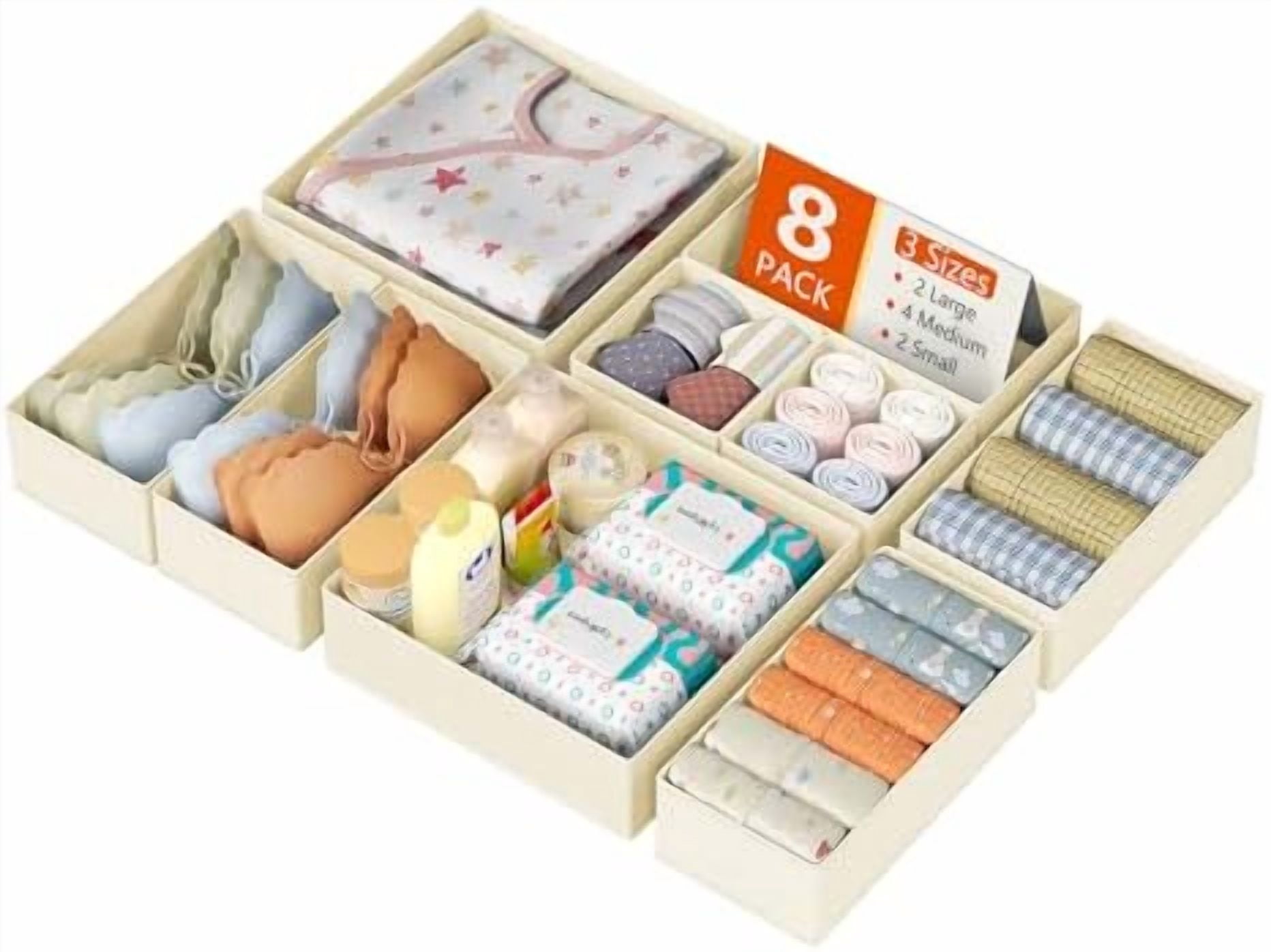 Drawer Organizer Clothes, 8 Pack Dresser Organizer, Foldable Closet ...