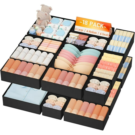 Drawer Organizer Clothes Storage - 18 Dresser Organizer for , Foldable ...