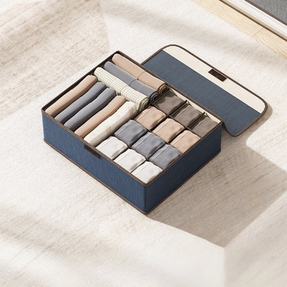 Drawer Organizer with Lid for Clothing, 1+12 Cells Sock Underwear ...