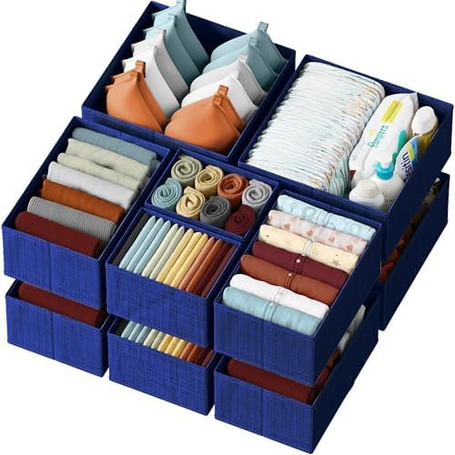 Drawer Organizer Set of 12 - Navy Dresser Organizer for Nursery ...