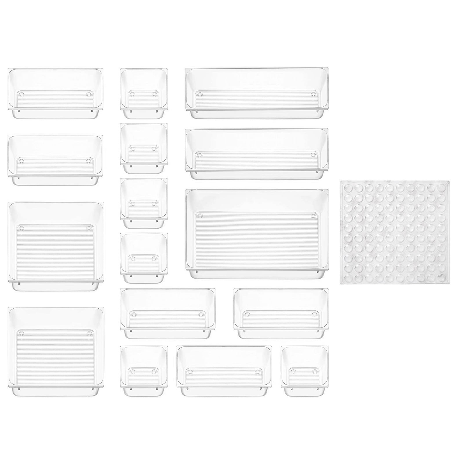 Drawer Organizer Stackable Drawer Trays 16pcs Drawer Storage Box ...