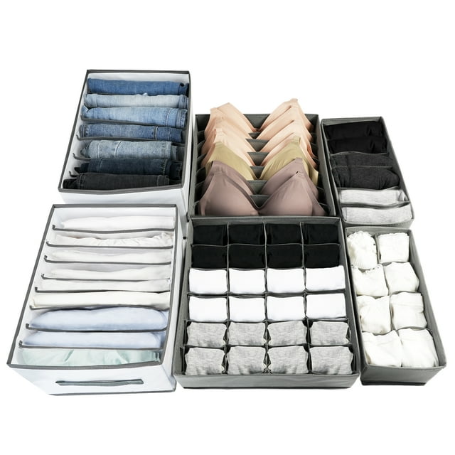 Drawer Organizers For Clothing 6 Pack Foldable Fabric Underwear Drawer