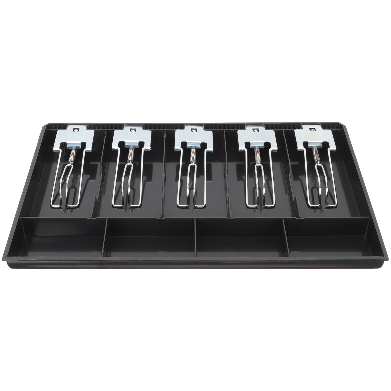 ifundom Multi-Grid Cashier Box Black Plastic and Iron Cash Tray for ...