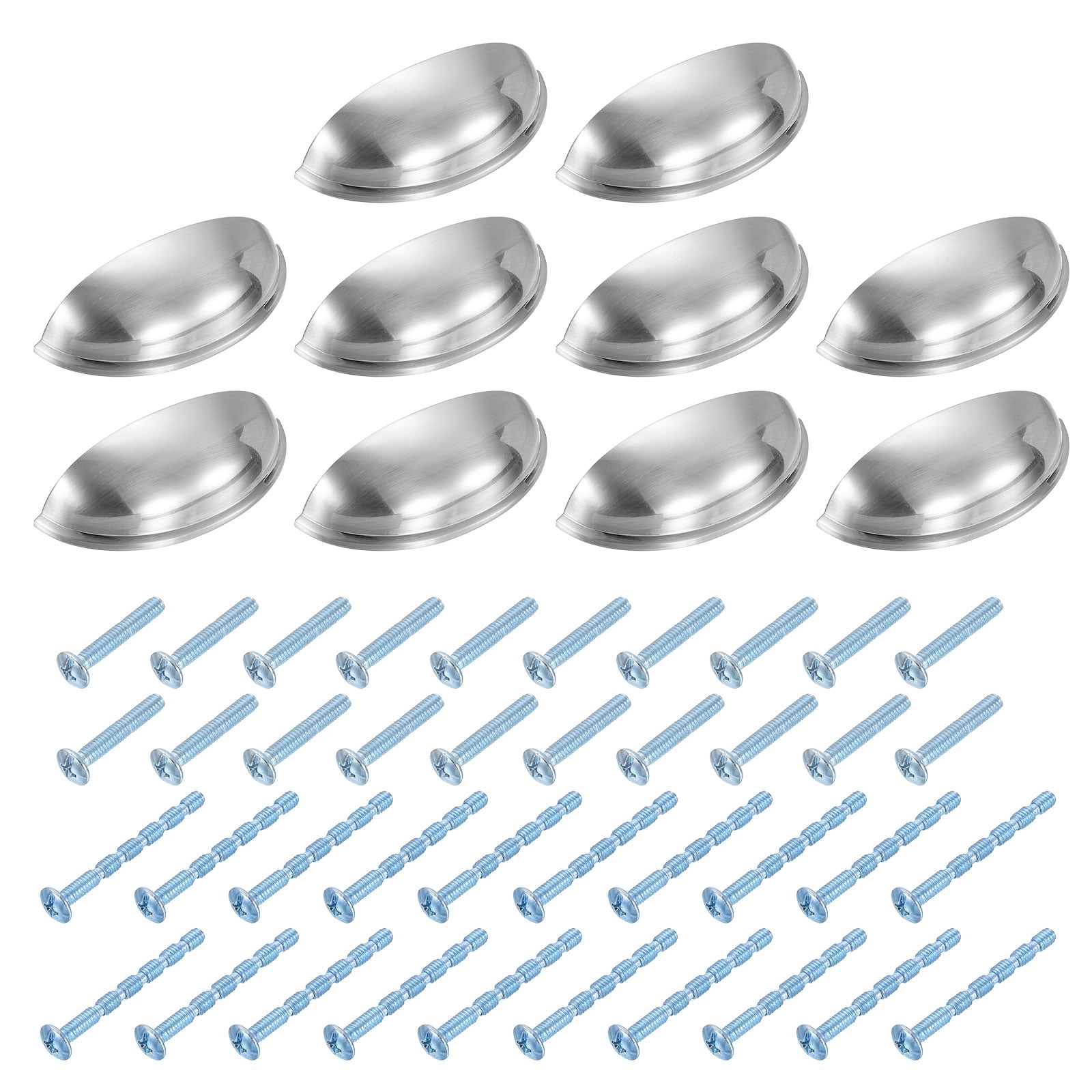 Drawer Pulls, 10Pcs 3" Zinc Alloy Flat Cabinet Cup Pull with Screw ...