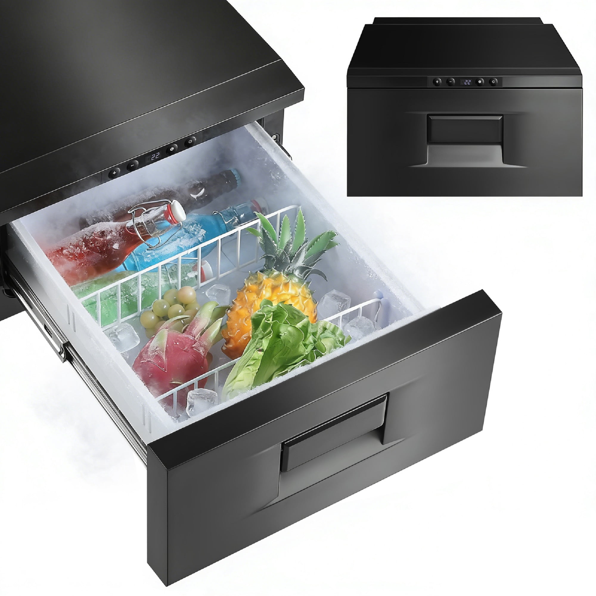 Drawer Refrigerator 33QT 12V RV Fridge Freezer, (-4℉-68℉) Portable ...