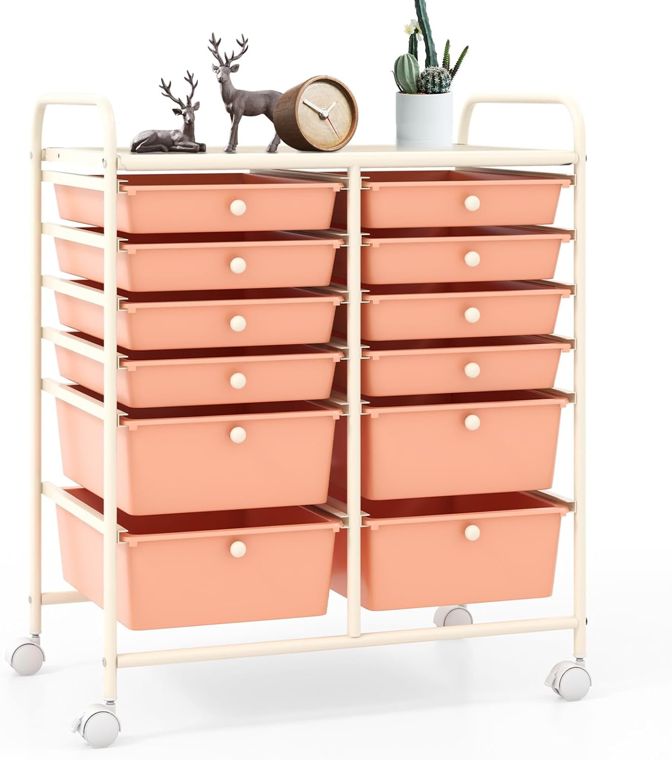 Drawer Rolling Storage Cart, Art Cart Organizer with Wheels for Makeup ...