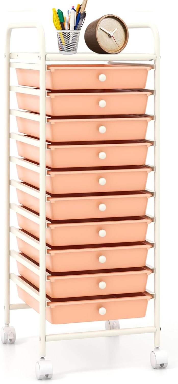 Drawer Rolling Storage Cart, Art Cart Organizer with Wheels for Makeup ...