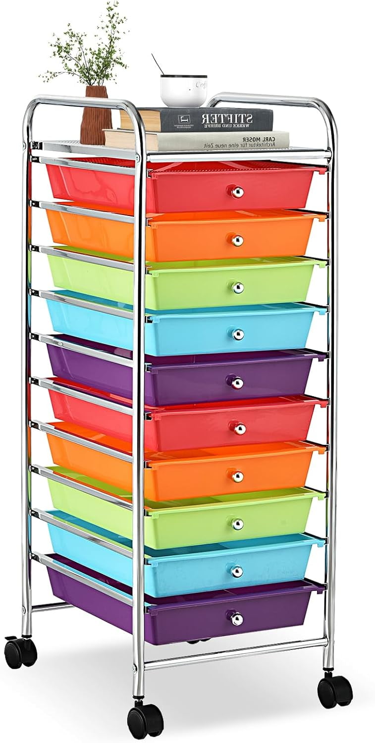 Drawer Rolling Storage Cart, Craft Organizer on Wheels, Drawer Cart ...