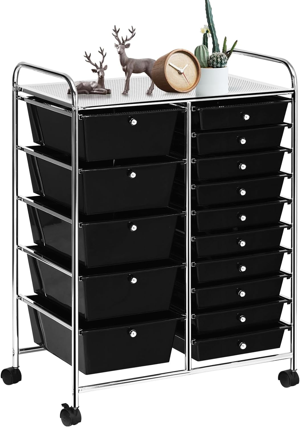 Drawer Rolling Storage Cart, Multipurpose Art Craft Organizer on Wheels ...