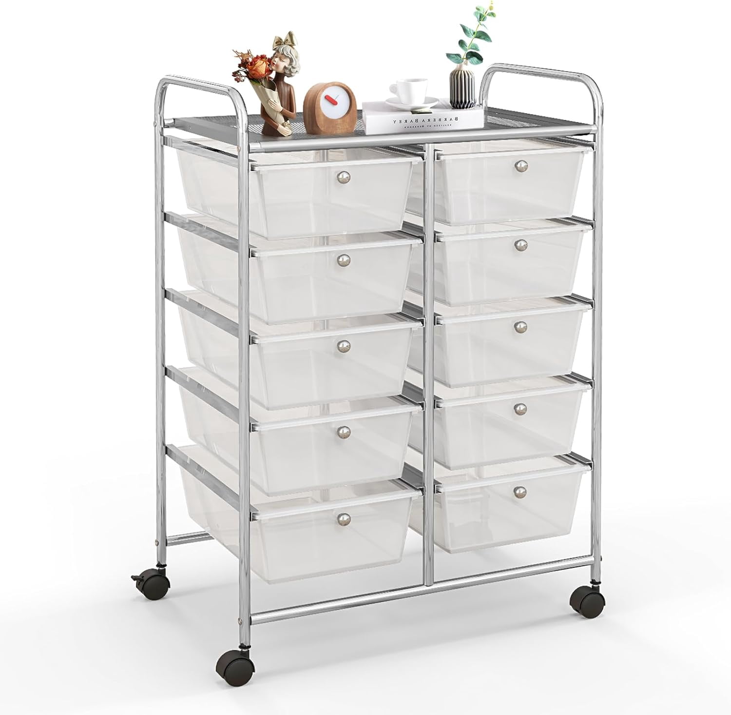 Drawer Rolling Storage Cart, Multipurpose Art Craft Organizer on Wheels ...