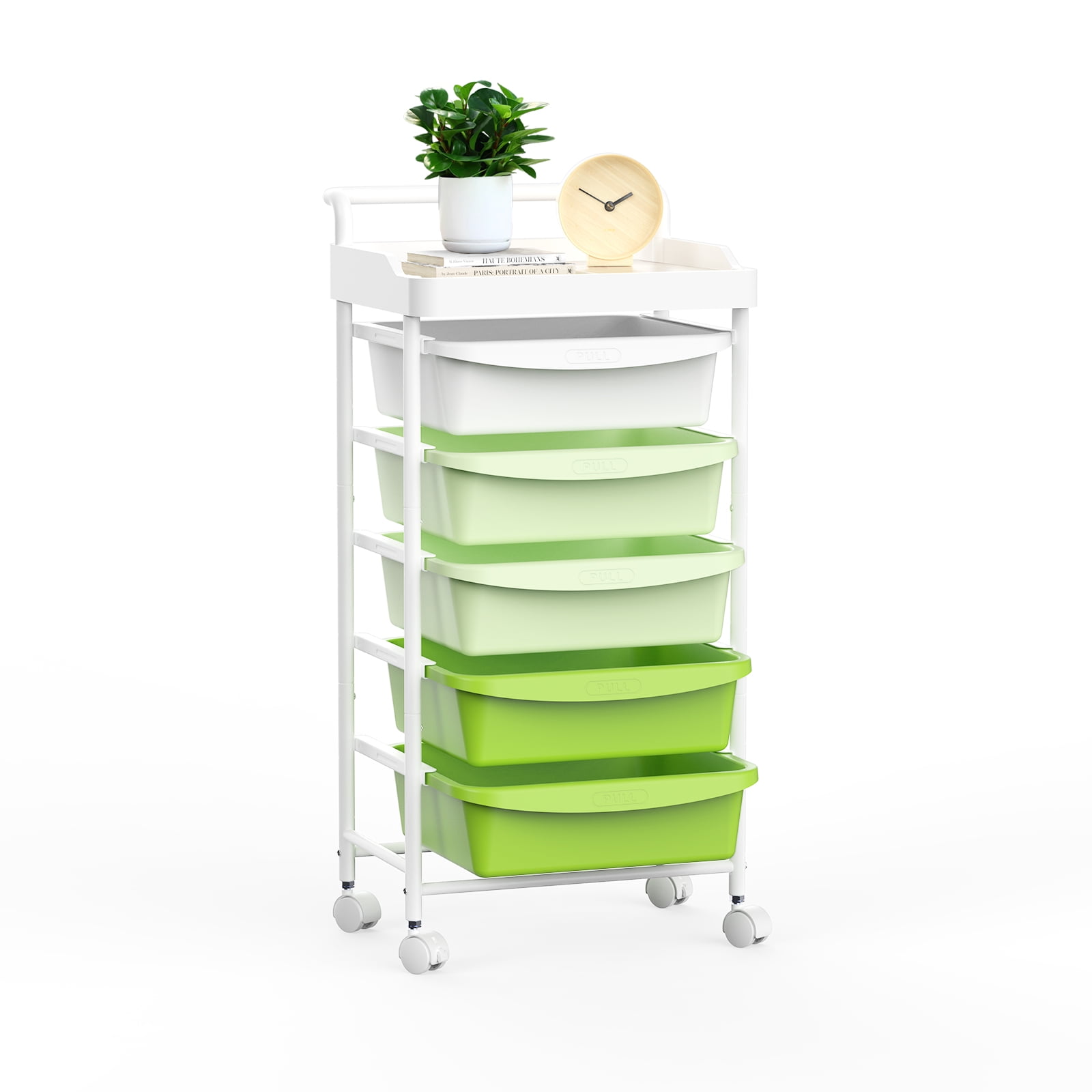 Free Shipping! Ollieroo Green Rolling Storage Cart with 5 Drawers ...