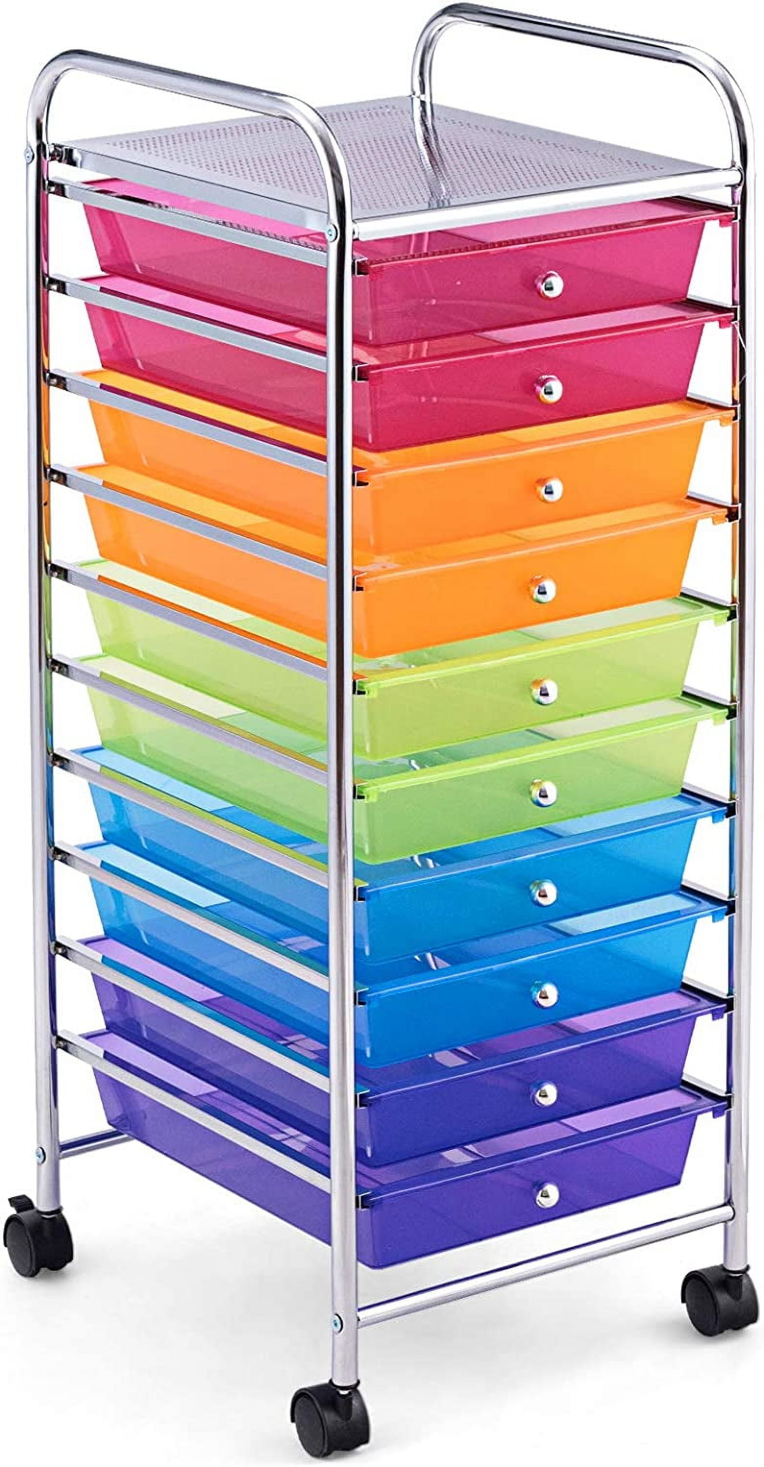 Drawer Rolling Storage Cart, Multipurpose Utility Cart Mobile Craft ...