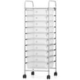 Drawer Rolling Storage Cart, Utility Cart with Metal Frame, Lockable ...