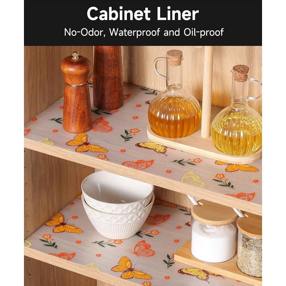 Drawer & Shelf Liners for Kitchen Cabinets Non Adhesive - Oil-Resistant ...