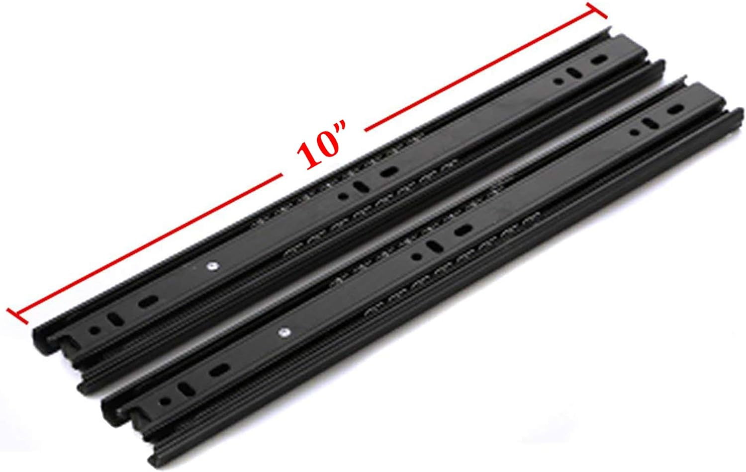 Drawer Slides 10 Inch Ball Bearing Full Extension 3 Section Slide Track ...