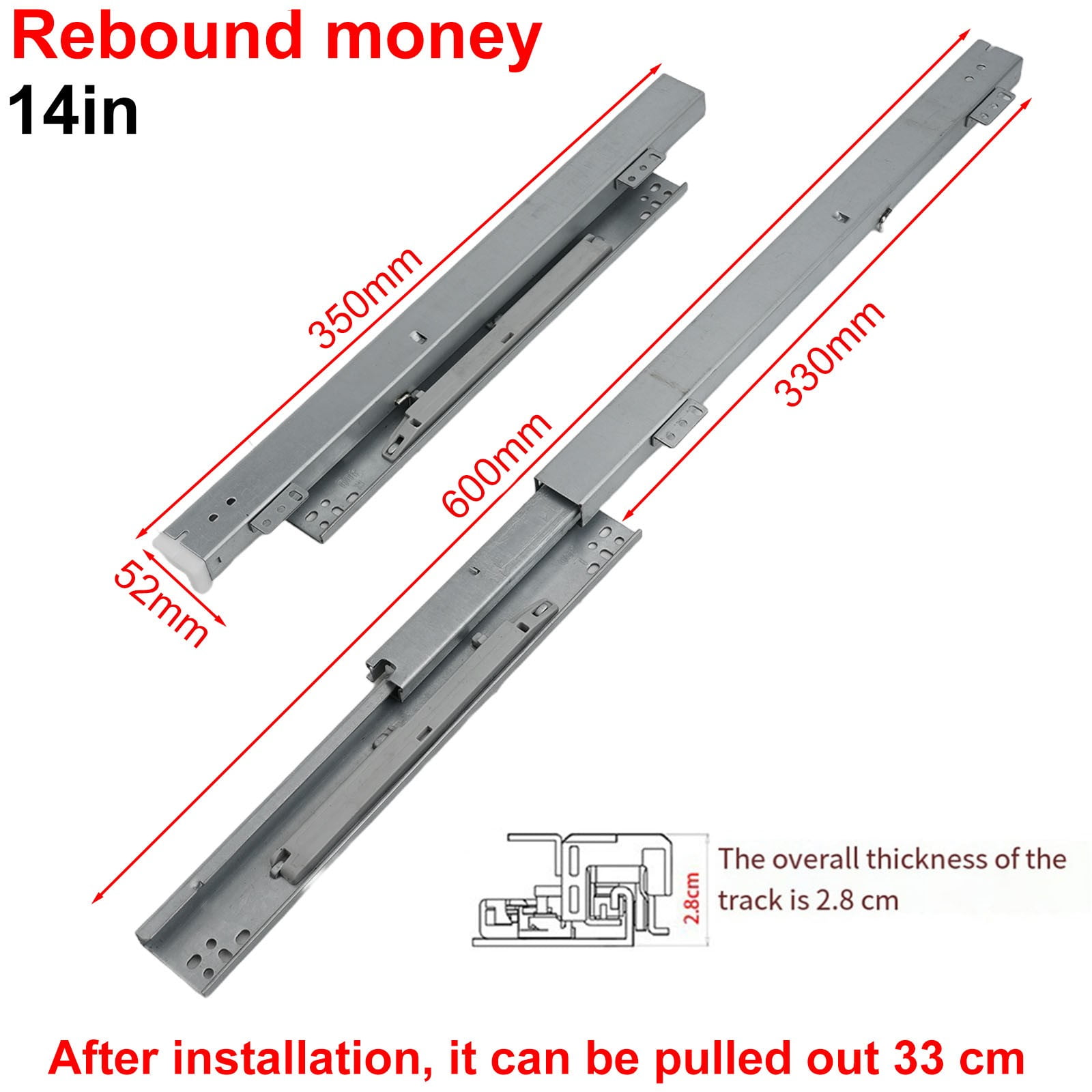 Drawer Slides Close Furniture Sliding Track Floor Mounting Guides ...