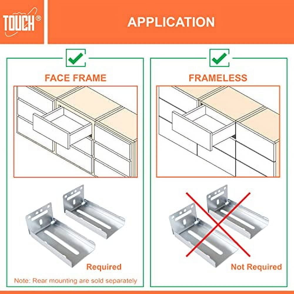 Drawer Slides ( Pair, 22 Inch 550mm) Soft Close Side Mount Ball Bearing ...