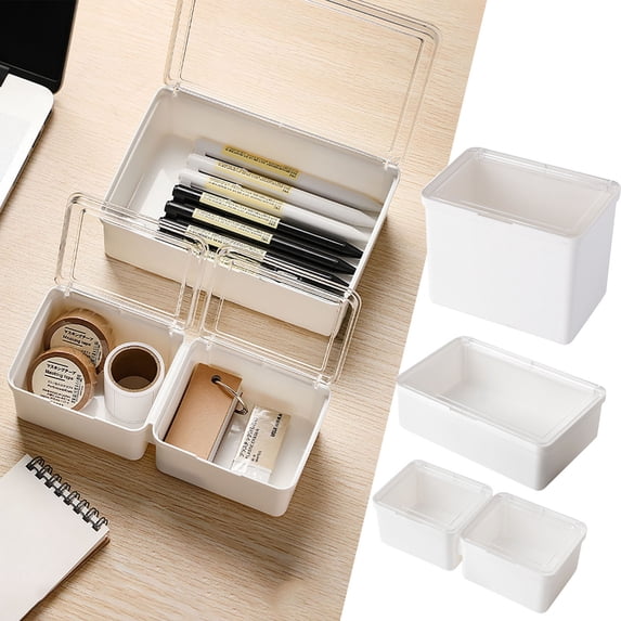 Drawer Storage Box with Flip Top Lid and Small Compartment Design for ...