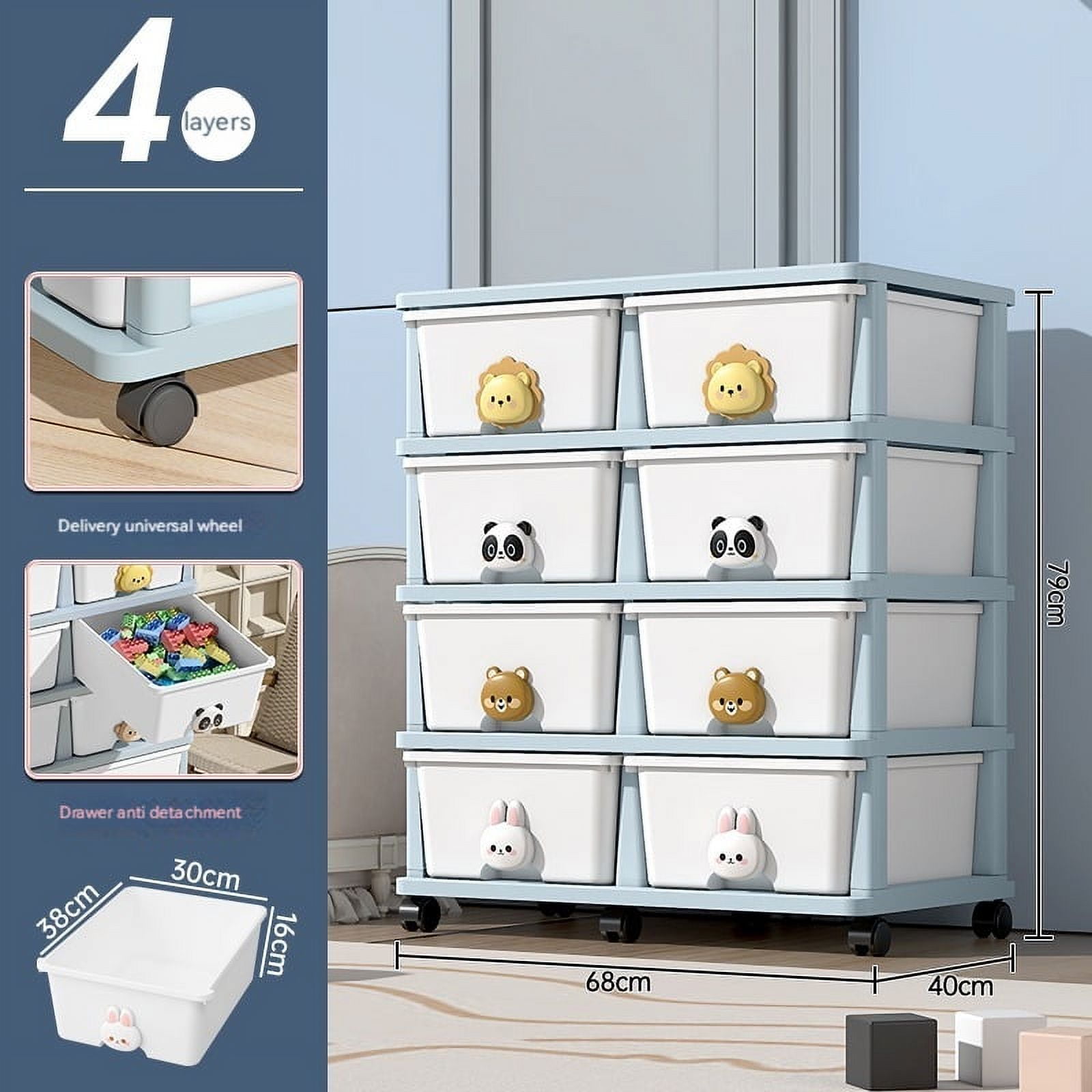 Drawer Storage Rack - 8 drawers - 4 layer, Flexible Mobility with ...