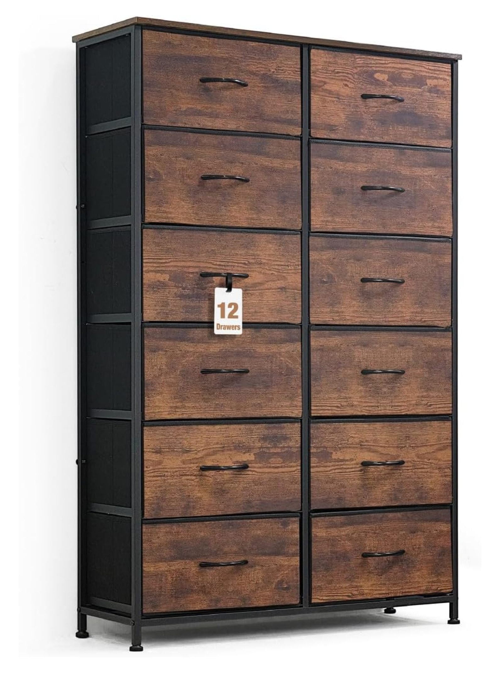 Drawer Storage Tower w/ 12 Fabric Bins, Laundry Storage, Sorting Unit ...