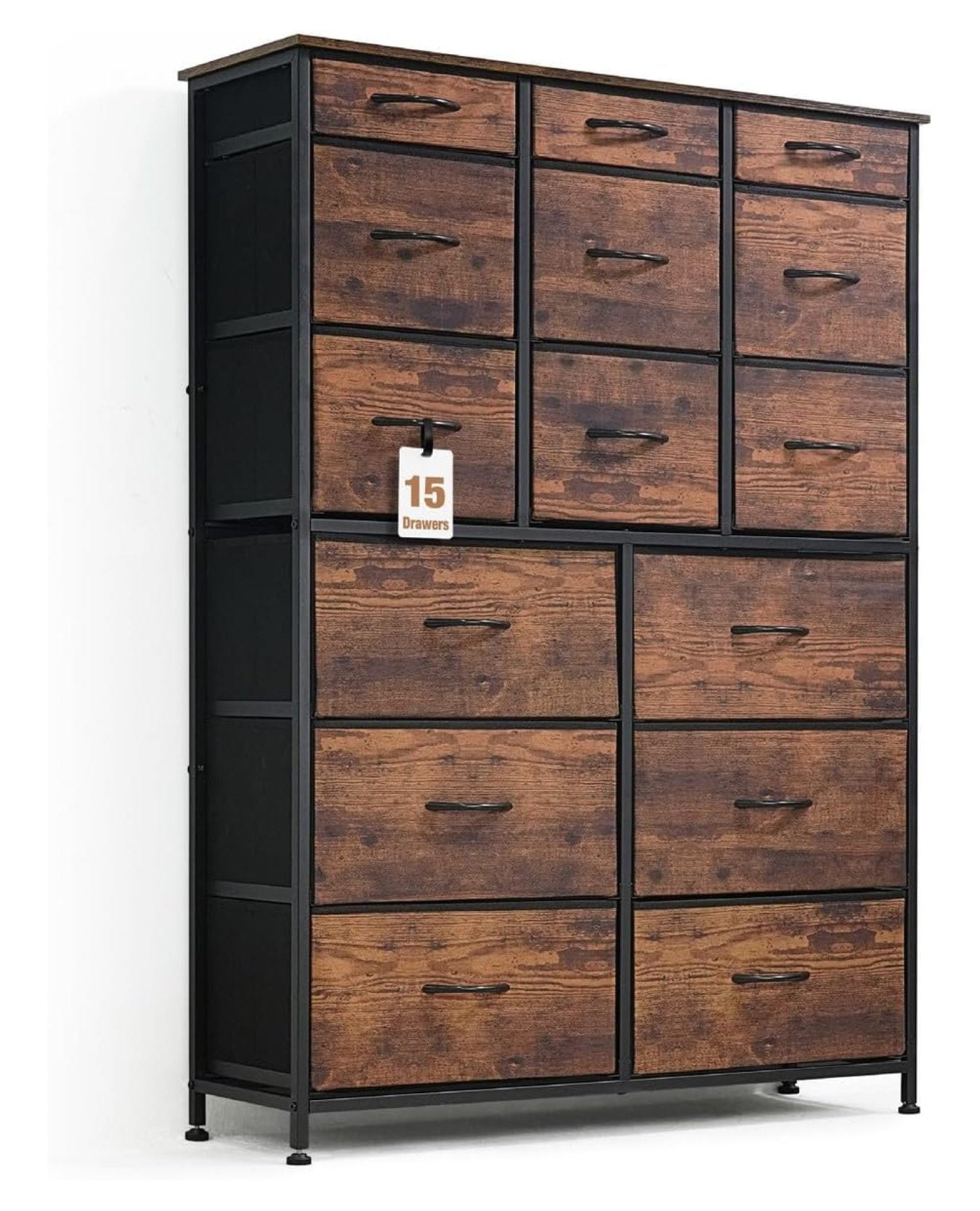 Drawer Storage Tower w/ 15 Fabric Bins, Laundry Storage, Sorting Unit ...