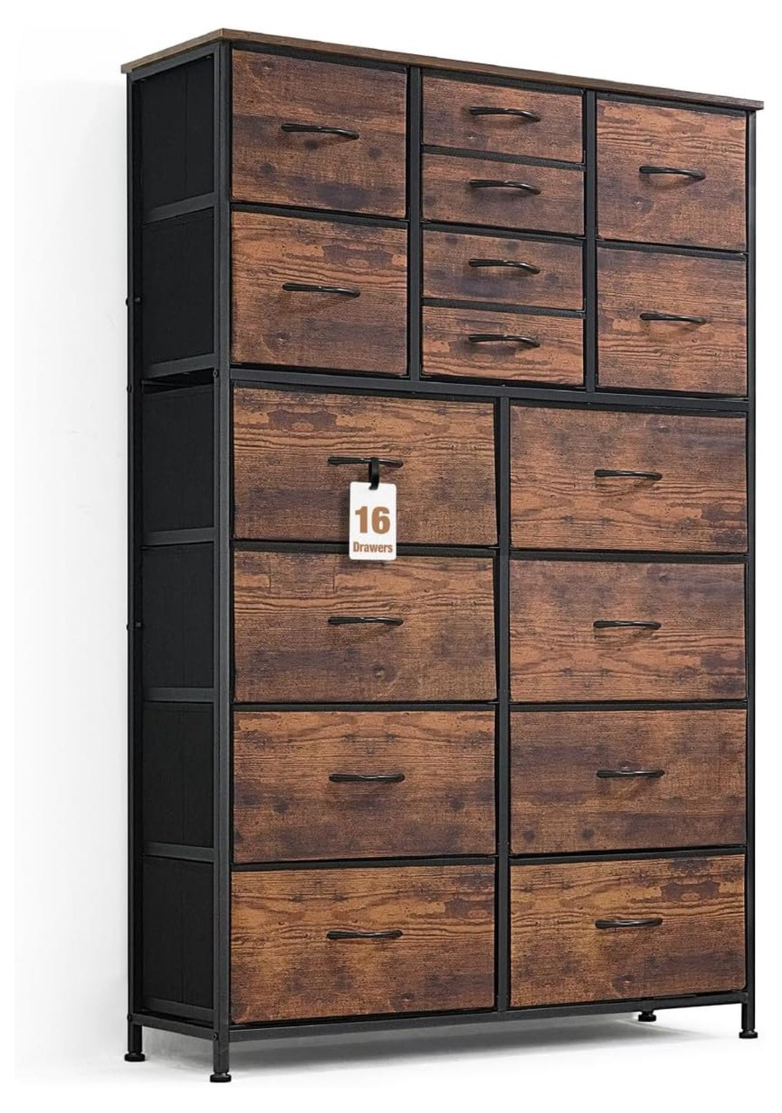 Drawer Storage Tower w/ 16 Fabric Bins, Laundry Storage, Sorting Unit ...