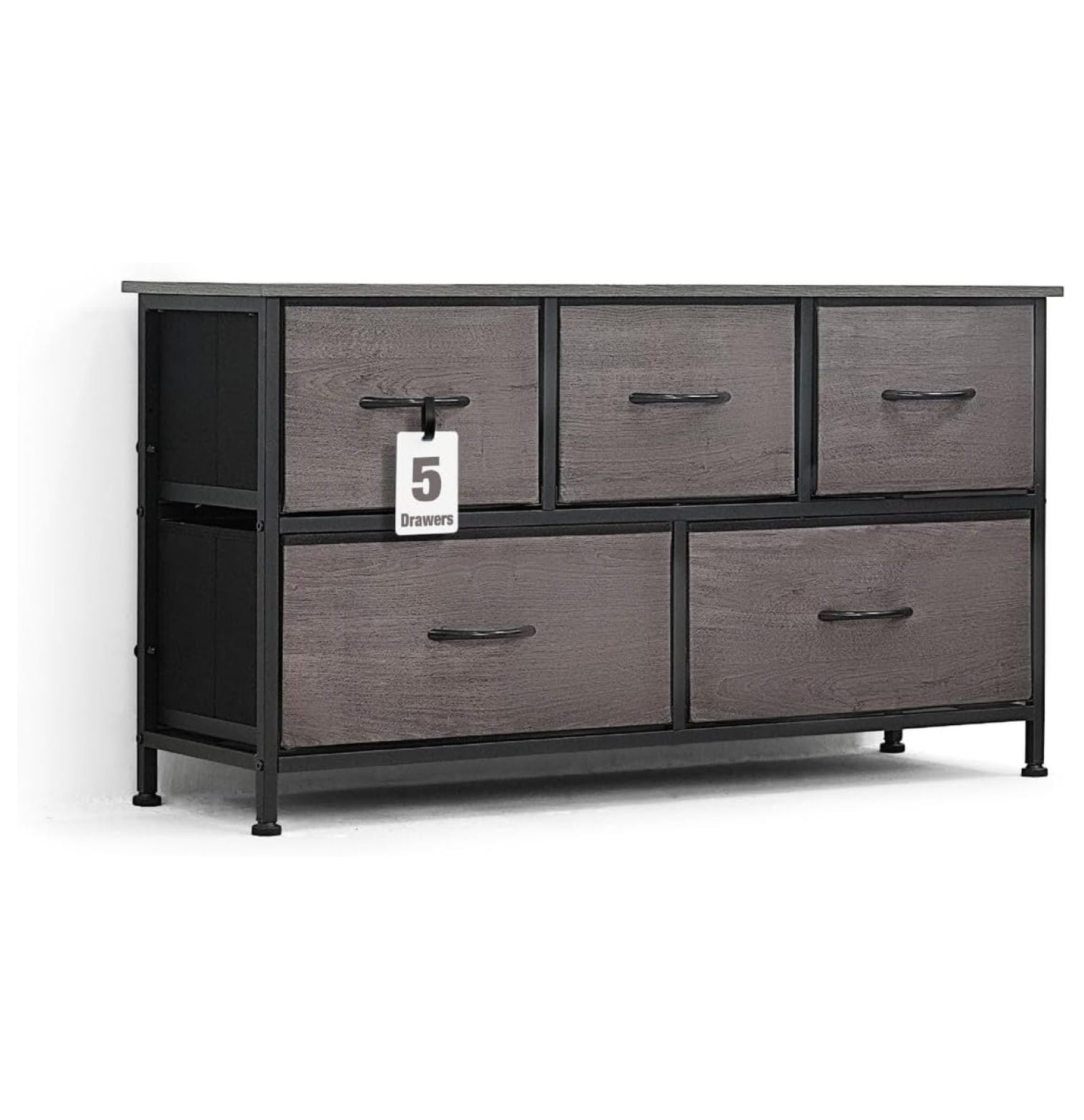 Drawer Storage Tower w/ 5 Fabric Bins, Laundry Storage, Sorting Unit ...