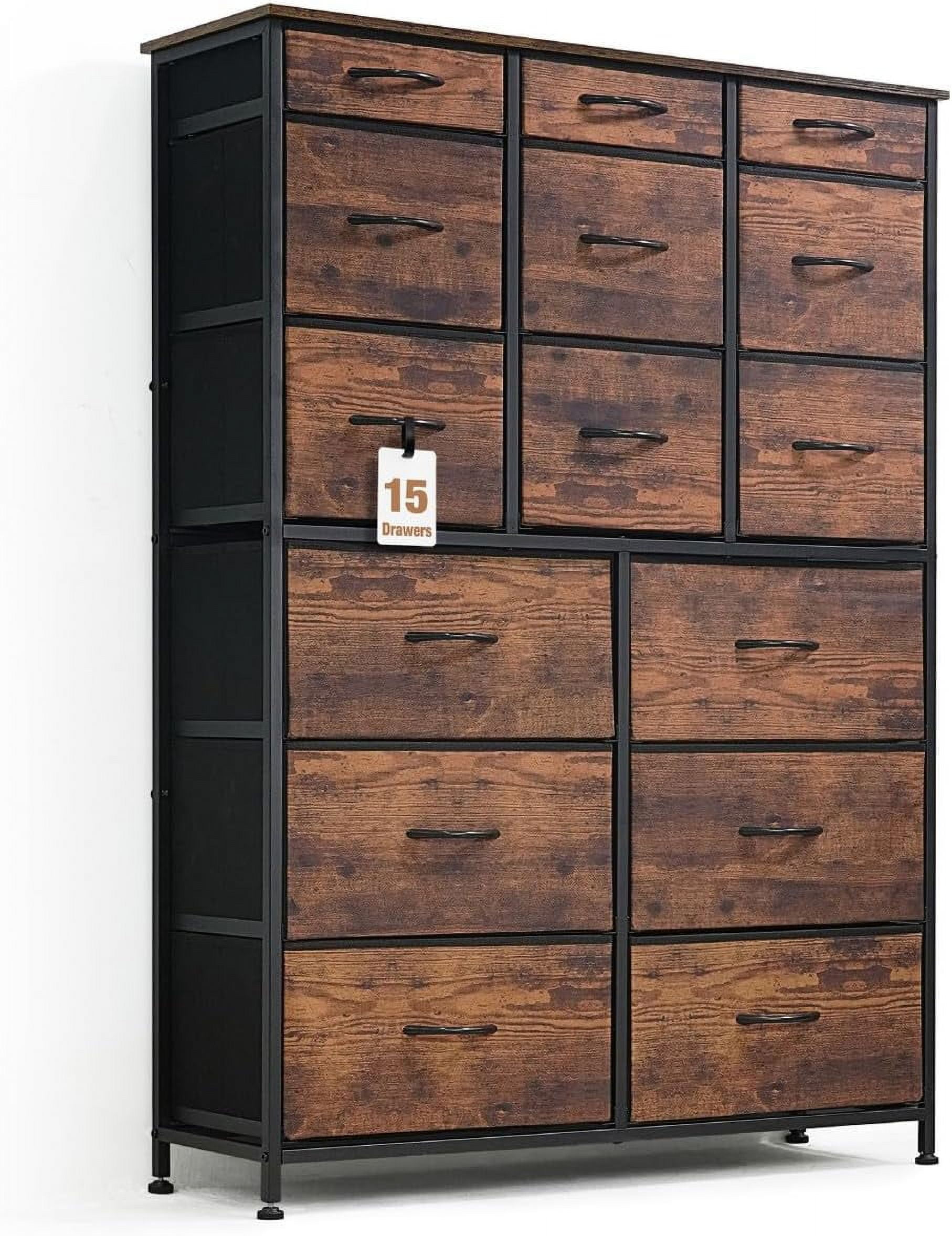 Drawer Storage Tower w/ 9 Fabric Bins Laundry Storage Sorting Unit ...