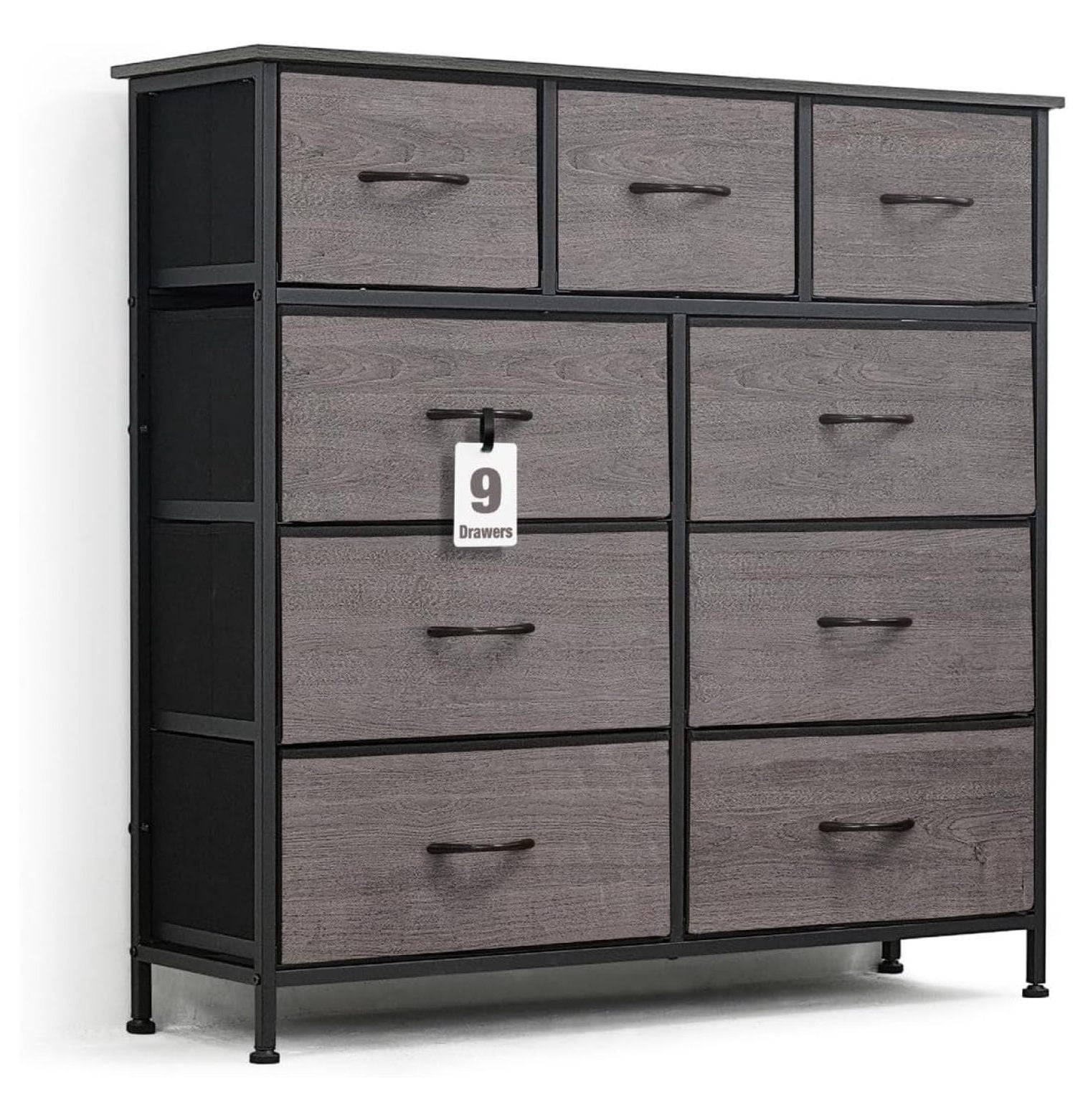Drawer Storage Tower w/ 9 Fabric Bins, Laundry Storage, Sorting Unit ...