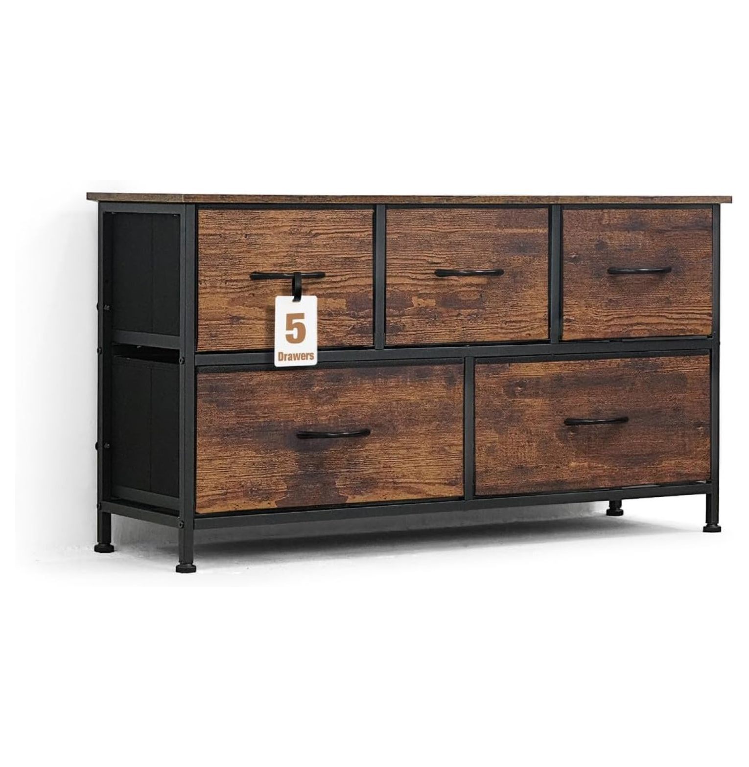 Drawer Storage Unit w/ 5 Fabric Bins, Laundry Storage, Sorting Unit ...