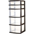 Drawer Tower, 6-Tier Clear Plastic Storage Organizer Cart, Black Frame ...