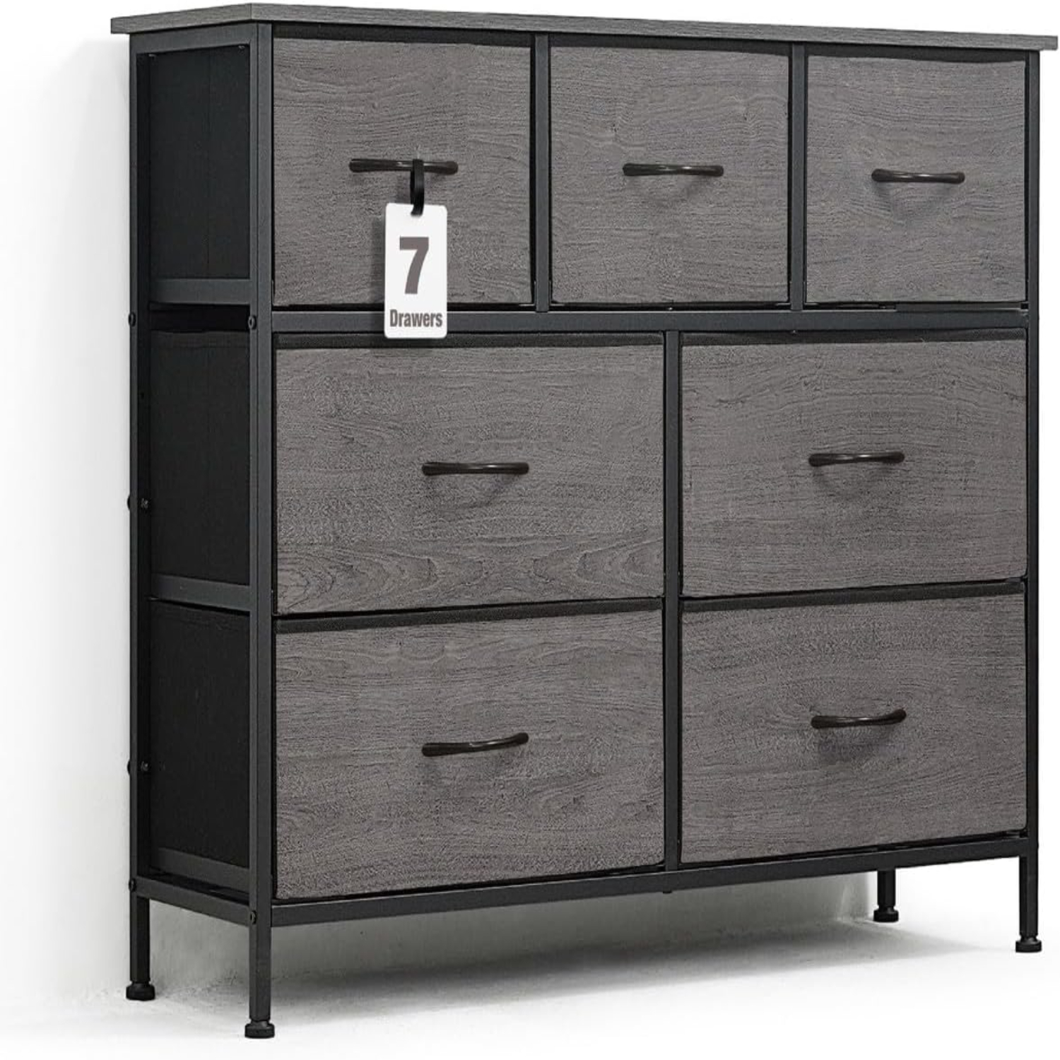 Drawer Tower w/ 7 Fabric Bins Laundry Sorting Unit Chest of Drawers ...