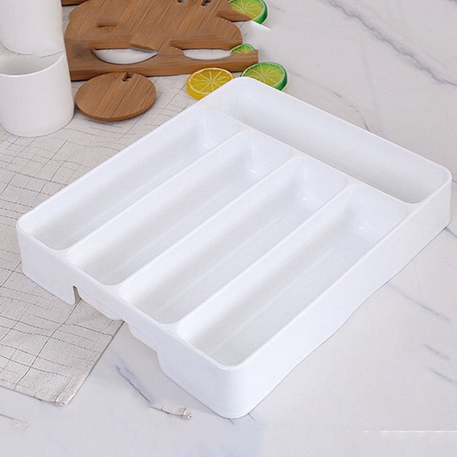Drawer Tray Spoon Cutlery Separation Finishing Storage Box White ...