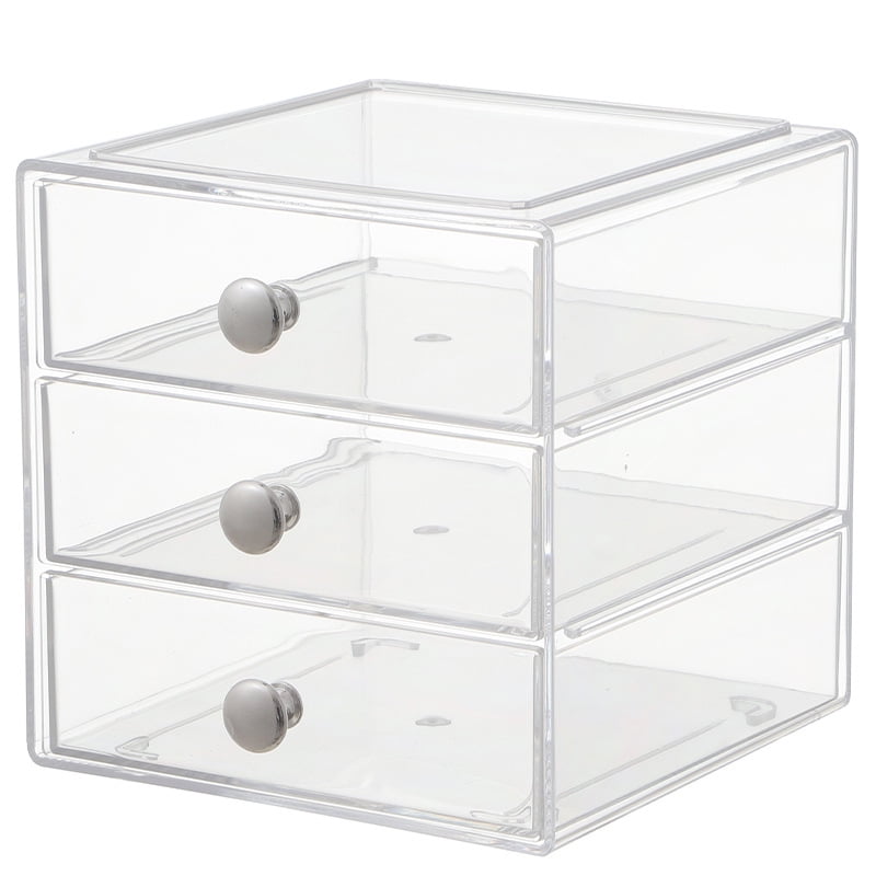 Drawer Type Storage Box Multi-layer Stackable Tabletop Organizer Clear ...