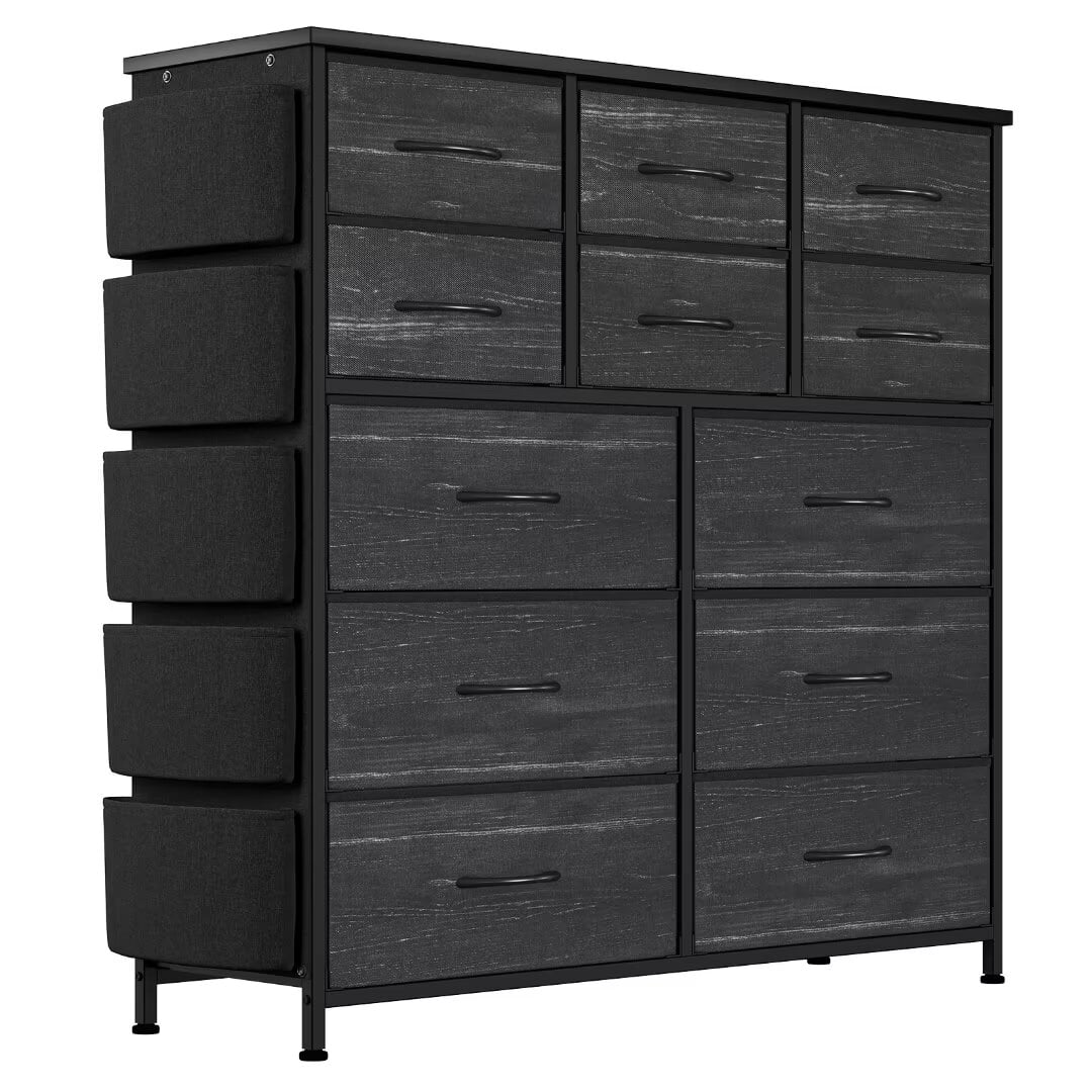 Drawer Wood Dresser with 12 Drawers, Sturdy Steel Frame, Storage ...