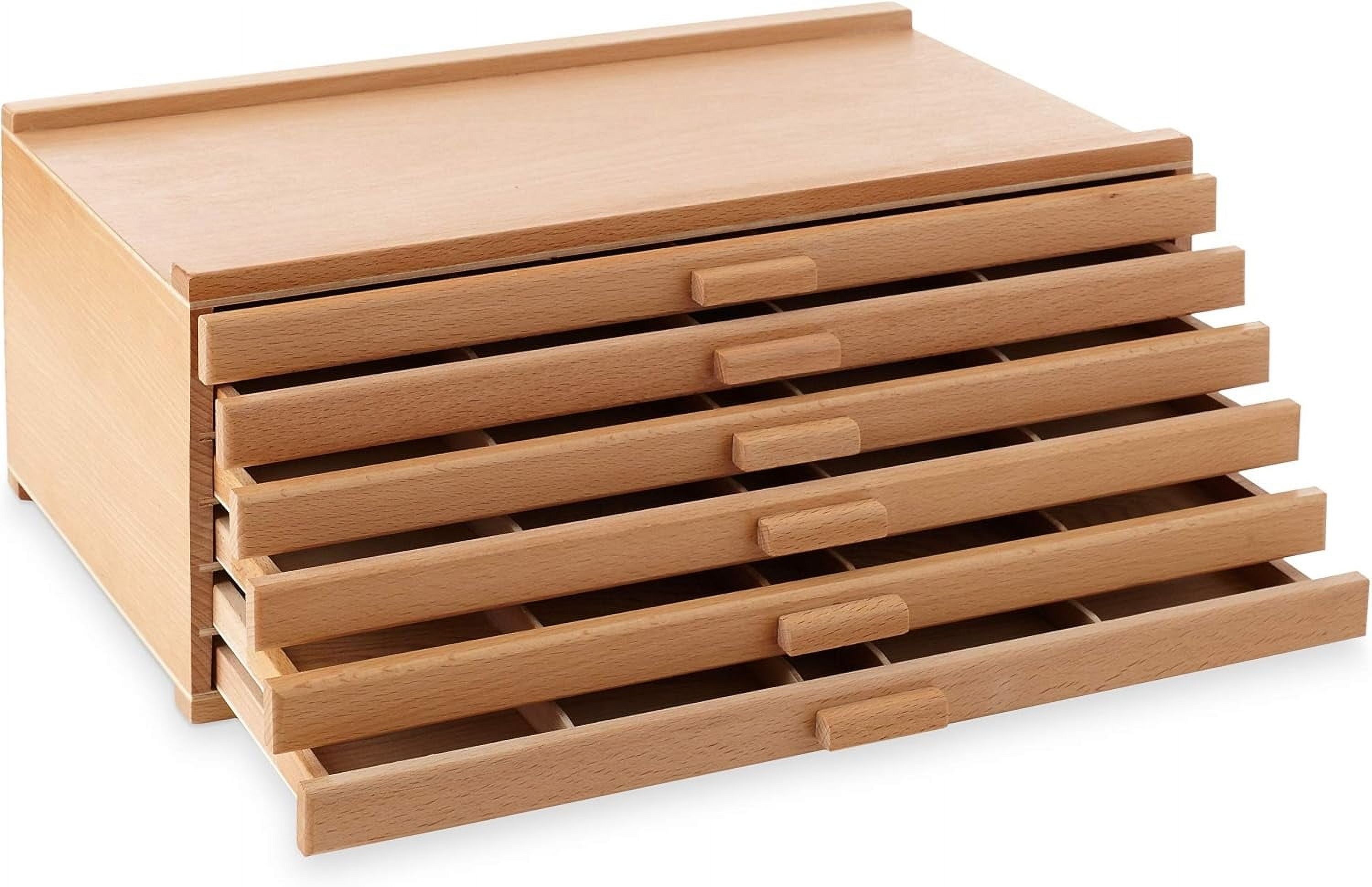 Drawer Wooden Artist Storage Supply Box for Pastels, Pencils, Pens ...