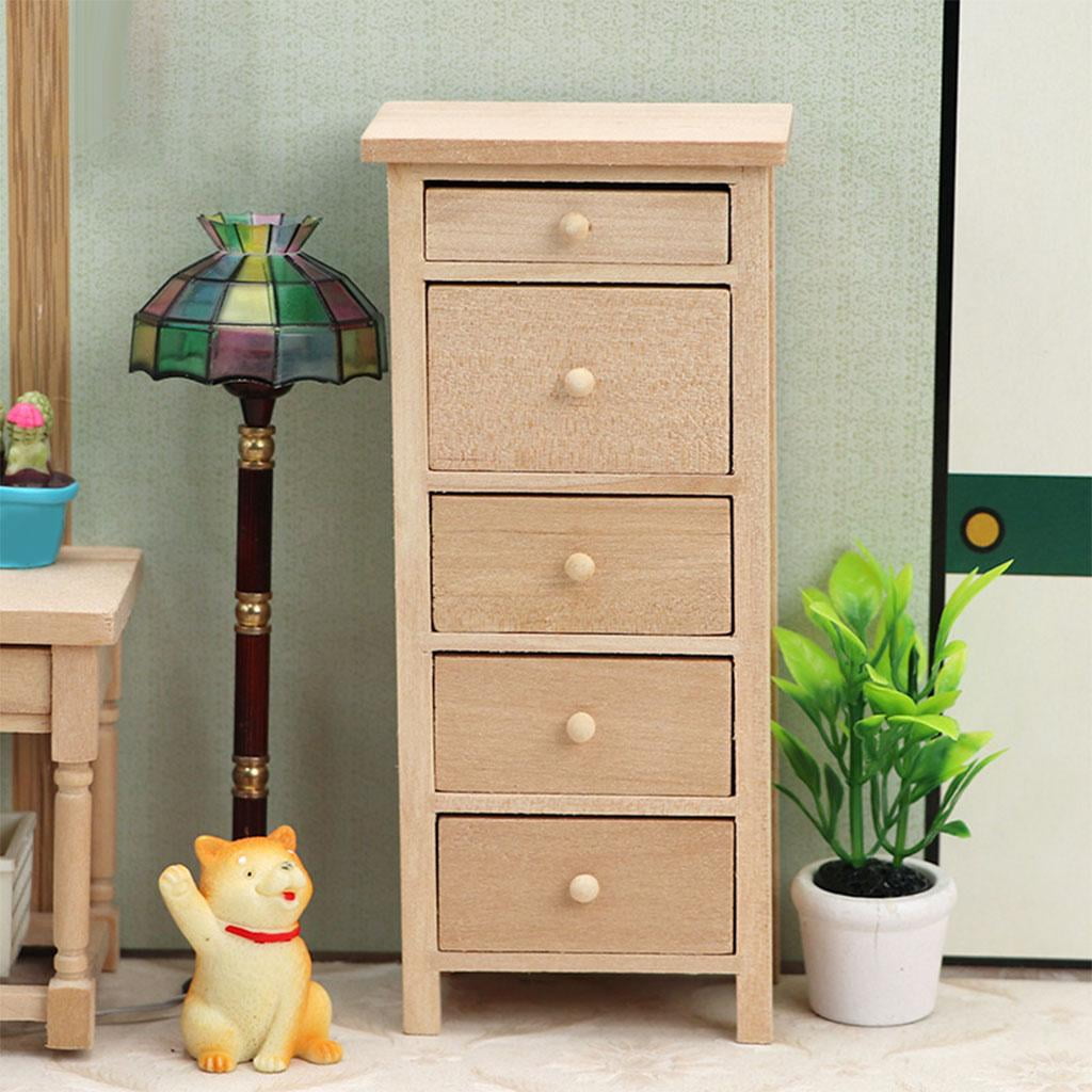 Drawer, Wooden Storage Dresser, Wooden Organizer 12 & OB11 Dolls Living room and home Life Scene ...