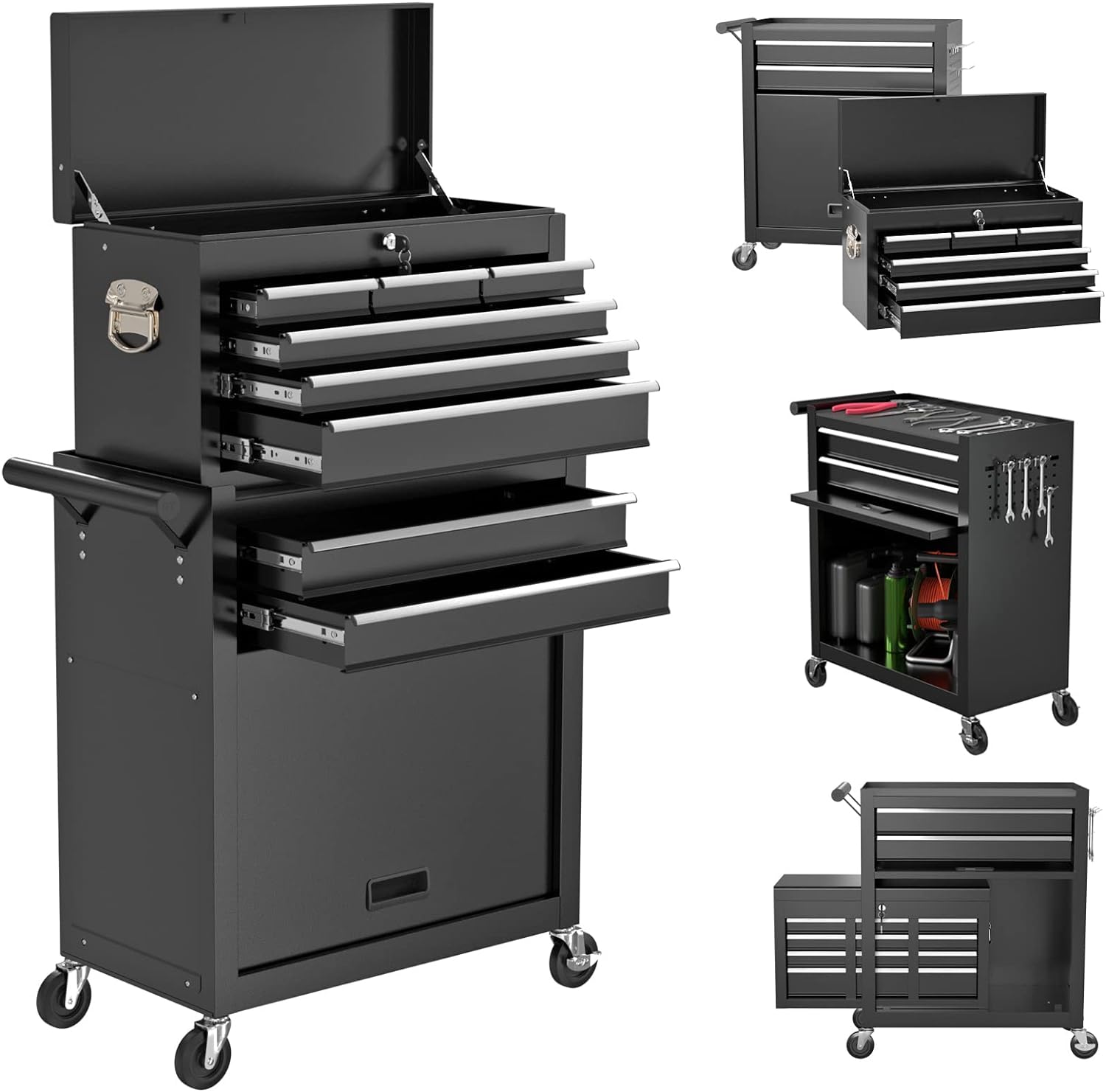 Drawers Rolling Tool Chest with Drawers, High Capacity Toolbox on ...