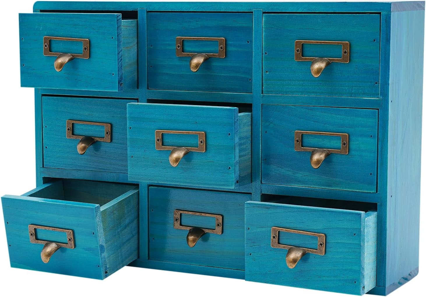 Drawers Storage Cabinet, 9 Drawers Apothecary Cabinet with Labels ...