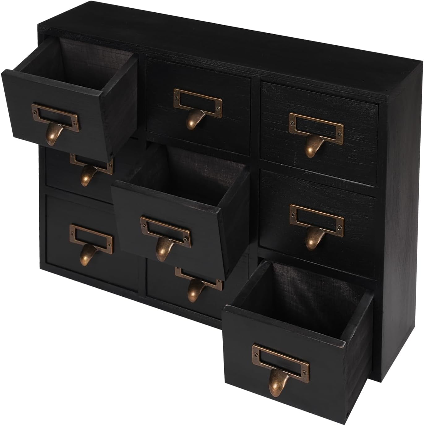 Drawers Storage Cabinet, 9 Drawers Apothecary Cabinet with Labels ...